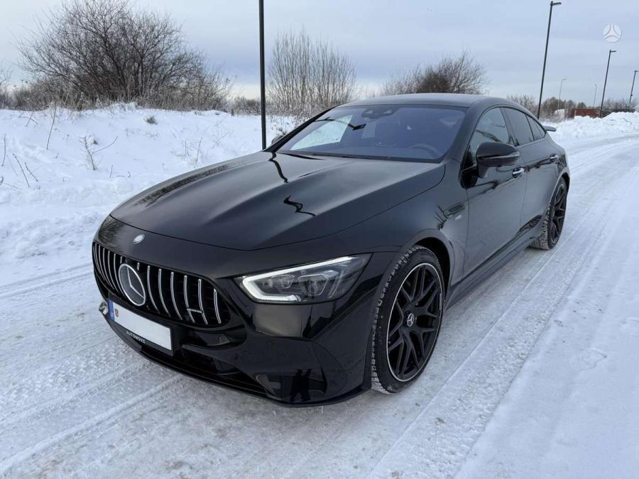 Black Mercedes-Benz amg-gt 2024 in Klaipeda, with an engine capacity of 3.00 L and mileage of 13 thousand km for 94100 €, photo 1 on AUTOMOTO.COM.LV