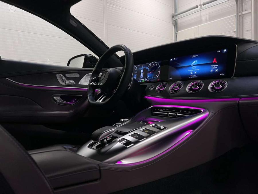 Black Mercedes-Benz amg-gt 2022 in Vilnius, with an engine capacity of 3.00 L and mileage of 71 thousand km for 77900 €, photo 22 on AUTOMOTO.COM.LV