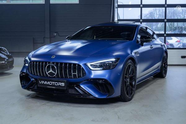 Blue Mercedes-Benz amg-gt 2022 in Vilnius, with an engine capacity of 3.98 L and mileage of 46 thousand km for 131000 €, photo 1 on AUTOMOTO.COM.LV