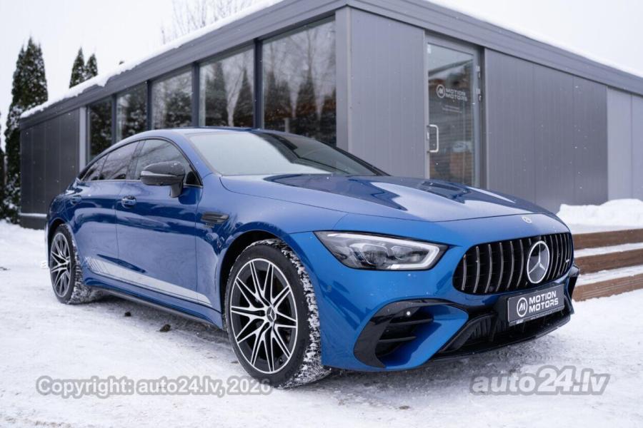 Синий Мерседес AMG GT 2021 в Таллин, объемом двигателя 3.00 л и пробегом 50 тыс. км за 69990 €, фото 1 на AUTOMOTO.COM.LV