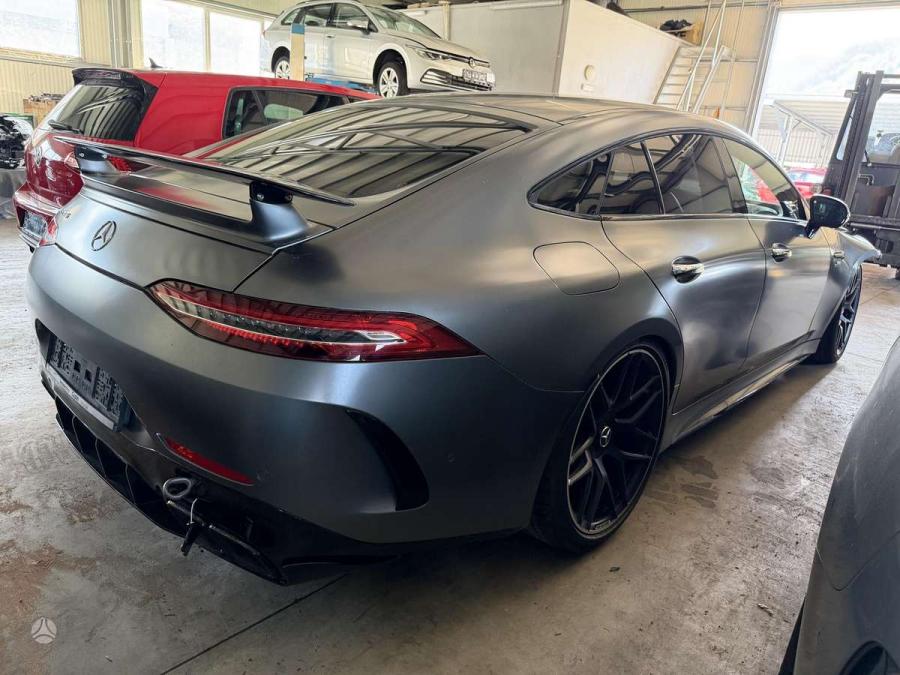 Grey Mercedes-Benz amg-gt 2019 in Marijampole, with an engine capacity of 3.00 L and mileage of 77 thousand km for 28350 €, photo 1 on AUTOMOTO.COM.LV