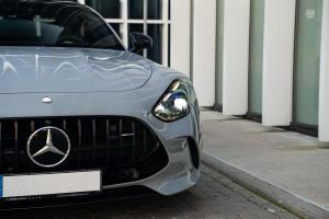 Grey Mercedes-Benz amg-gt 2024 in Vilnius, with an engine capacity of 3.98 L and mileage of 17 thousand km for 167900 €, photo 14 on AUTOMOTO.COM.LV
