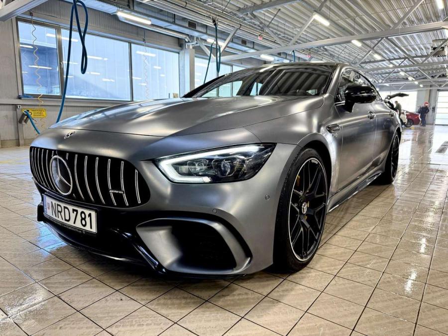 Grey Mercedes-Benz amg-gt 2019 in Vilnius, with an engine capacity of 3.00 L and mileage of 91 thousand km for 65000 €, photo 1 on AUTOMOTO.COM.LV