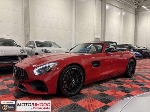 Red Mercedes-Benz amg-gt 2018 in Vilnius, with an engine capacity of 4.00 L and mileage of 64 thousand km for 89990 €, photo 1 on AUTOMOTO.COM.LV