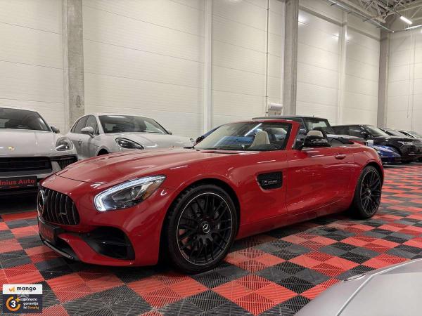 Red Mercedes-Benz amg-gt 2018 in Vilnius, with an engine capacity of 4.00 L and mileage of 64 thousand km for 77999 €, photo 1 on AUTOMOTO.COM.LV