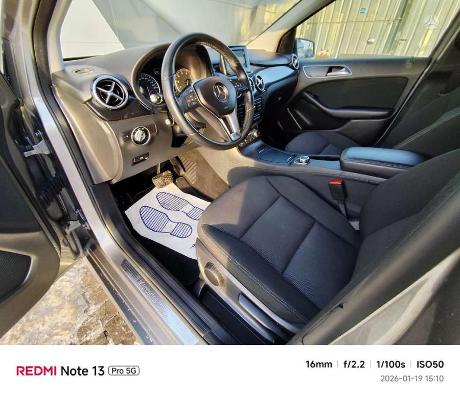 Grey Mercedes-Benz B 180 2013 in Kaunas, with an engine capacity of 1.60 L and mileage of 64 thousand km for 8950 €, photo 15 on AUTOMOTO.COM.LV