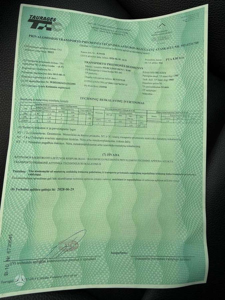 Grey Mercedes-Benz B 180 2015 in Raseiniai, with an engine capacity of 1.60 L and mileage of 153 thousand km for 7999 €, photo 27 on AUTOMOTO.COM.LV