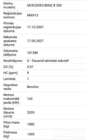 Melns Mercedes-Benz B 200 2007 Rīga, ar dzinēja tilpumu 2.00 L un nobraukumu 161 tūkst. km par 2500 €, foto 29 vietnē AUTOMOTO.COM.LV