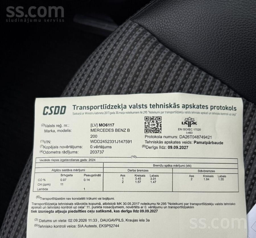 Серый Мерседес Б 200 2006 в Даугавпилс, объемом двигателя 2.00 л и пробегом 204 тыс. км за 2750 €, фото 24 на AUTOMOTO.COM.LV