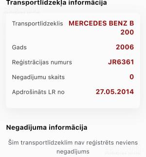 Мерседес Б 200 2006 в Елгава, объемом двигателя 2.00 л и пробегом 283 тыс. км за 2700 €, фото 24 на AUTOMOTO.COM.LV