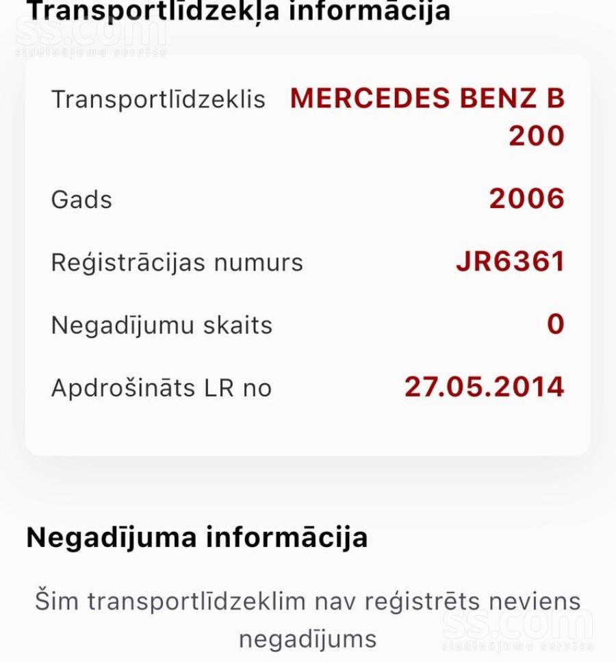 Мерседес Б 200 2006 в Елгава, объемом двигателя 2.00 л и пробегом 283 тыс. км за 2700 €, фото 24 на AUTOMOTO.COM.LV