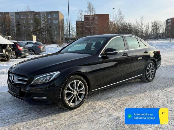 Black Mercedes-Benz C 180 2015 in Alytus, with an engine capacity of 1.60 L and mileage of 300 thousand km for 8799 €, photo 1 on AUTOMOTO.COM.LV