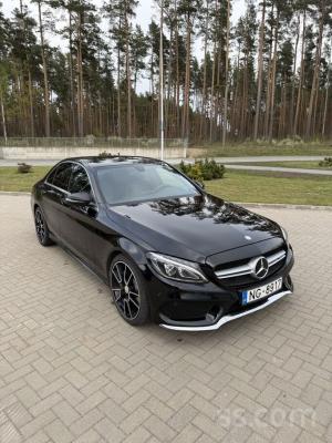 Black Mercedes-Benz C 180 2017 in Riga, with an engine capacity of 1.60 L and mileage of 112 thousand km for 18300 €, photo  on AUTOMOTO.COM.LV