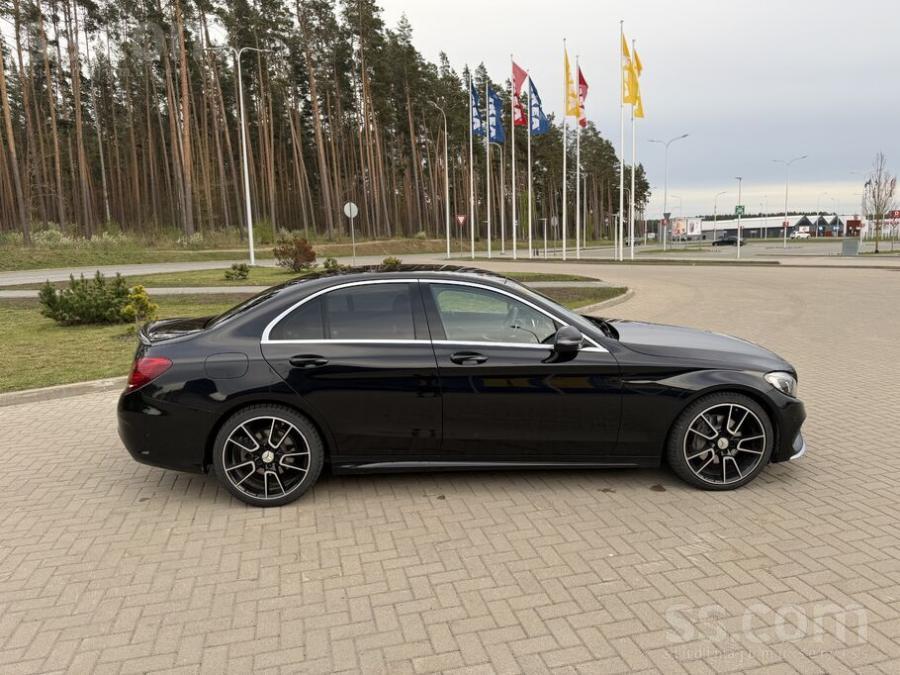 Black Mercedes-Benz C 180 2017 in Riga, with an engine capacity of 1.60 L and mileage of 112 thousand km for 18300 €, photo 5 on AUTOMOTO.COM.LV