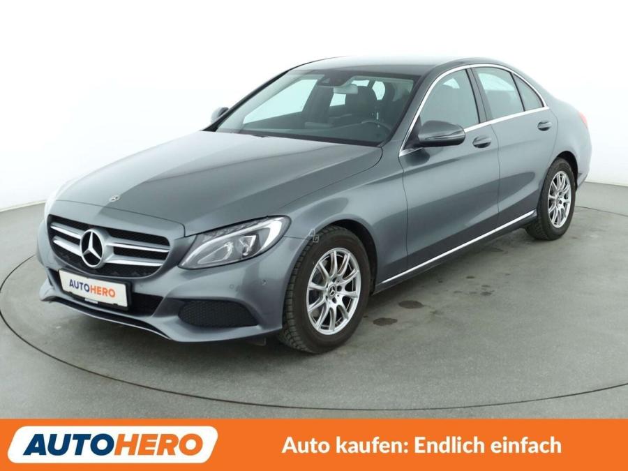 Black Mercedes-Benz C 180 2018 in Kaunas, with an engine capacity of 1.60 L and mileage of 90 thousand km for 24728 €, photo 1 on AUTOMOTO.COM.LV