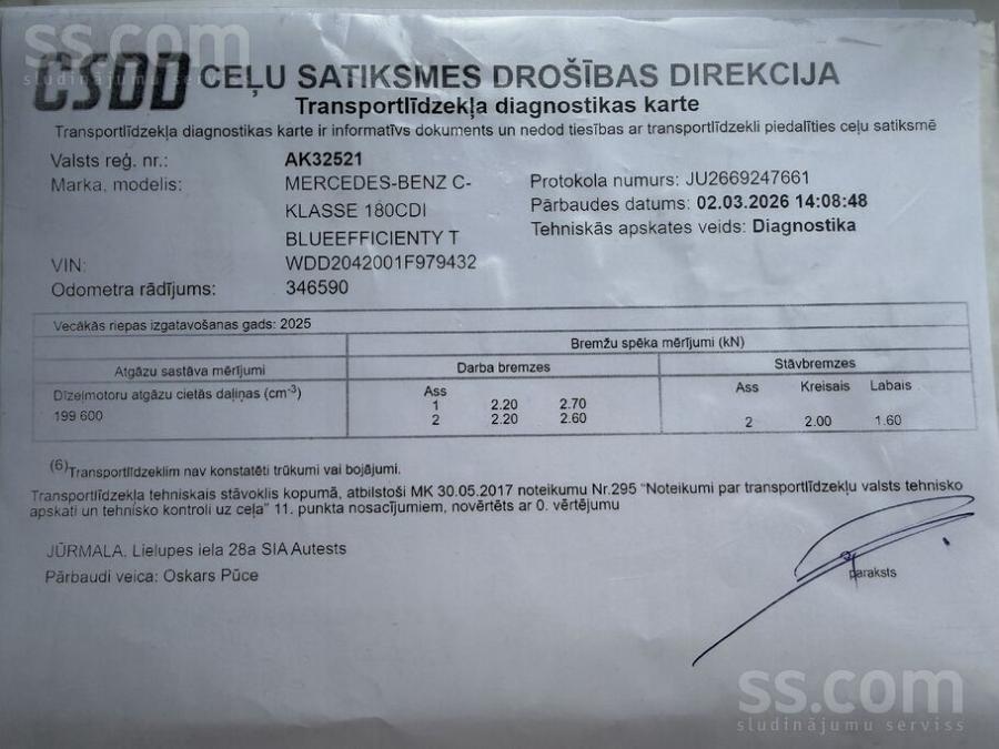 Черный Мерседес Ц 180 2012 в Юрмала, объемом двигателя 2.20 л и пробегом 0 тыс. км за 5990 €, фото 32 на AUTOMOTO.COM.LV