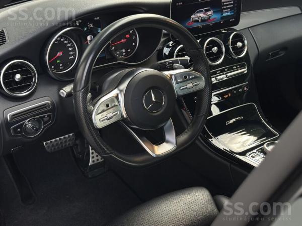 Black Mercedes-Benz C 180 2018 in Limbazi, with an engine capacity of 1.60 L and mileage of 240 thousand km for 17285 €, photo 6 on AUTOMOTO.COM.LV