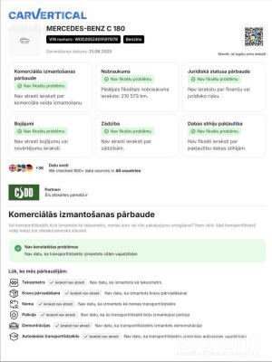 Черный Мерседес Ц 180 2018 в Лимбажи, объемом двигателя 1.60 л и пробегом 240 тыс. км за 17285 €, фото 13 на AUTOMOTO.COM.LV
