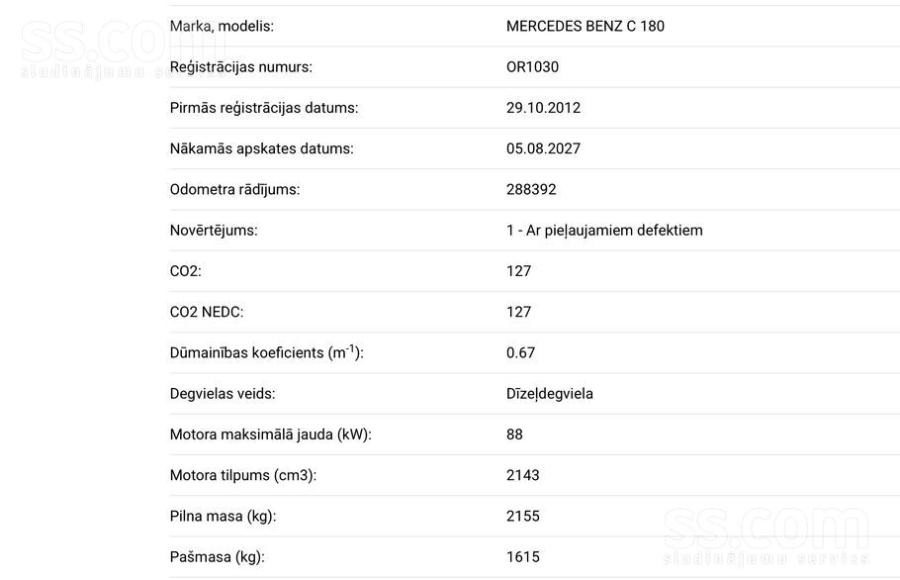 Blue Mercedes-Benz C 180 2012 in Riga, with an engine capacity of 2.20 L and mileage of 0 thousand km for 5650 €, photo 32 on AUTOMOTO.COM.LV