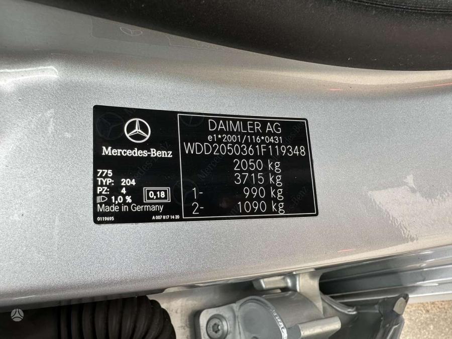 Pelēks Mercedes-Benz C 180 2015 Kauņa, ar dzinēja tilpumu 1.60 L un nobraukumu 210 tūkst. km par 11550 €, foto 21 vietnē AUTOMOTO.COM.LV