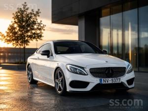 White Mercedes-Benz C 180 2017 in Riga, with an engine capacity of 1.60 L and mileage of 129 thousand km for 27500 €, photo  on AUTOMOTO.COM.LV