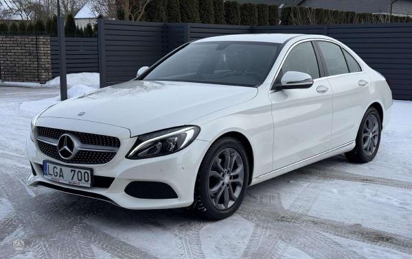 White Mercedes-Benz C 180 2017 in Vilkaviskis, with an engine capacity of 1.60 L and mileage of 185 thousand km for 14999 €, photo 1 on AUTOMOTO.COM.LV