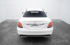 White Mercedes-Benz C 180 2018 in Tallinn, with an engine capacity of 1.60 L and mileage of 269 thousand km for 12499 €, photo 6 on AUTOMOTO.COM.LV
