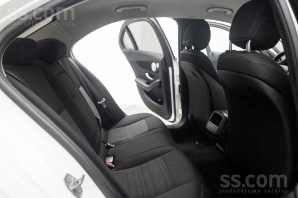 White Mercedes-Benz C 180 2018 in Tallinn, with an engine capacity of 1.60 L and mileage of 269 thousand km for 12499 €, photo 9 on AUTOMOTO.COM.LV