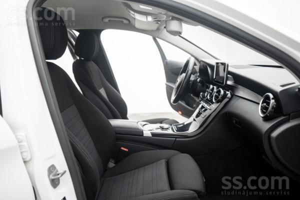 White Mercedes-Benz C 180 2018 in Tallinn, with an engine capacity of 1.60 L and mileage of 269 thousand km for 12499 €, photo 10 on AUTOMOTO.COM.LV