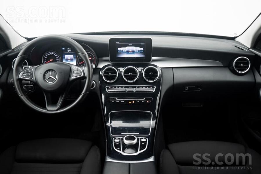 White Mercedes-Benz C 180 2018 in Tallinn, with an engine capacity of 1.60 L and mileage of 269 thousand km for 12499 €, photo 13 on AUTOMOTO.COM.LV