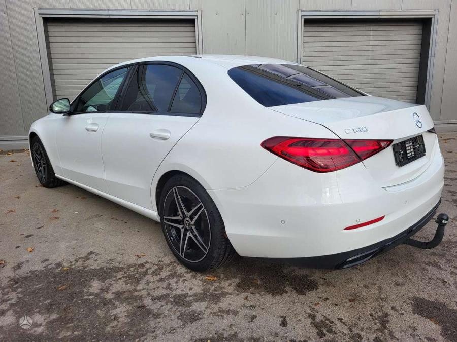 White Mercedes-Benz C 180 2022 in Kaunas, with an engine capacity of 1.50 L and mileage of 17 thousand km for 31900 €, photo 6 on AUTOMOTO.COM.LV