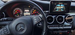 White Mercedes-Benz C 180 2016 in Vilnius, with an engine capacity of 1.60 L and mileage of 461 thousand km for 8888 €, photo 13 on AUTOMOTO.COM.LV