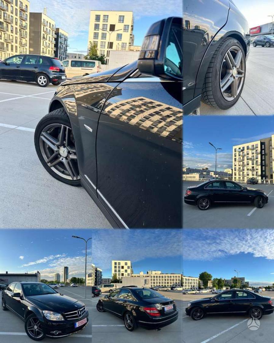 Black Mercedes-Benz C 200 2009 in Vilnius, with an engine capacity of 2.15 L and mileage of 307 thousand km for 5100 €, photo 1 on AUTOMOTO.COM.LV