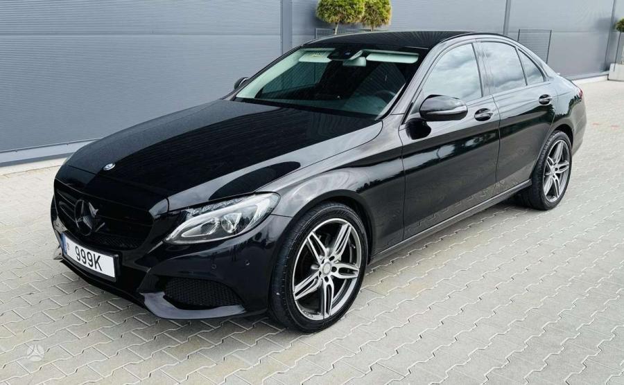 Black Mercedes-Benz C 200 2017 in Siauliai, with an engine capacity of 1.99 L and mileage of 73 thousand km for 19500 €, photo 1 on AUTOMOTO.COM.LV
