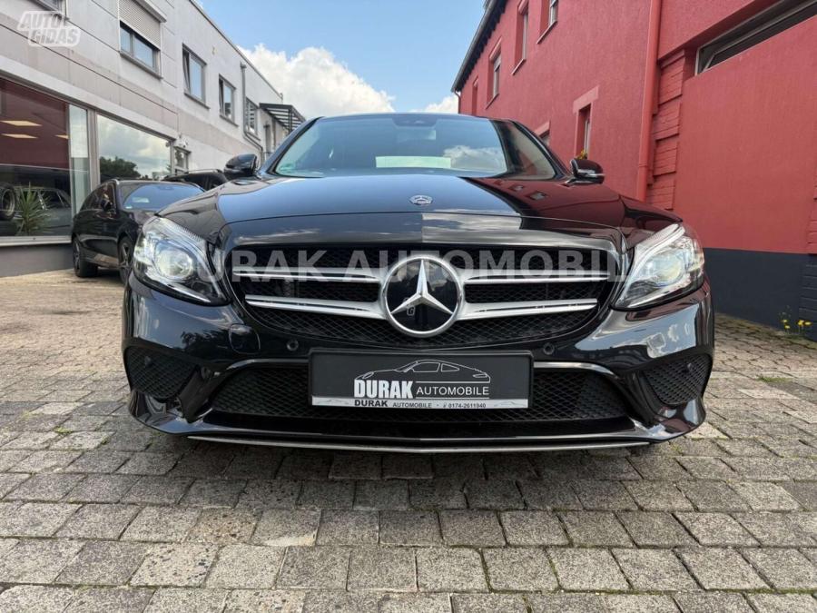 Black Mercedes-Benz C 200 2019 in Kaunas, with an engine capacity of 1.50 L and mileage of 38 thousand km for 28065 €, photo 1 on AUTOMOTO.COM.LV