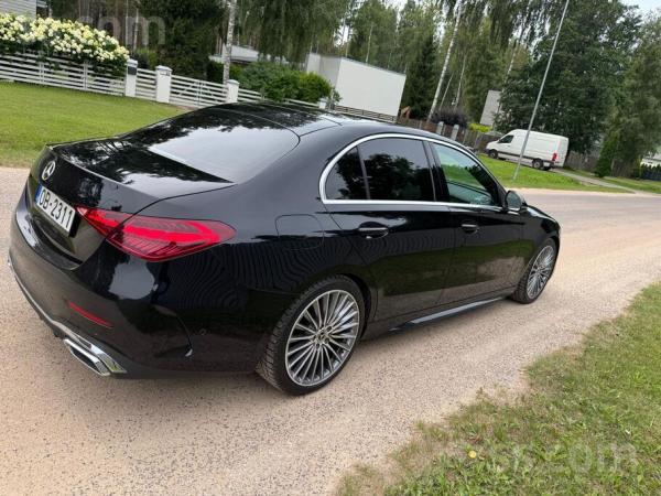 Black Mercedes-Benz C 200 2022 in Riga, with an engine capacity of 1.50 L and mileage of 85 thousand km for 39500 €, photo 5 on AUTOMOTO.COM.LV