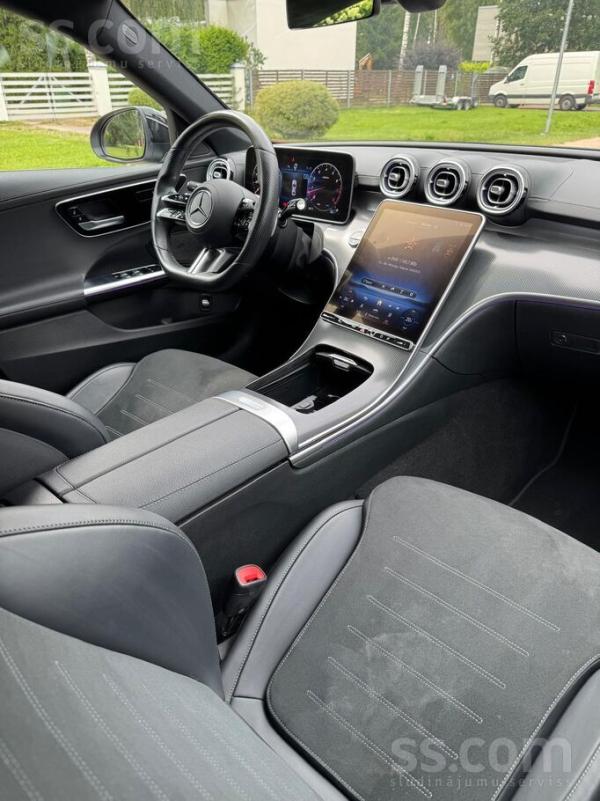 Black Mercedes-Benz C 200 2022 in Riga, with an engine capacity of 1.50 L and mileage of 85 thousand km for 39500 €, photo 6 on AUTOMOTO.COM.LV