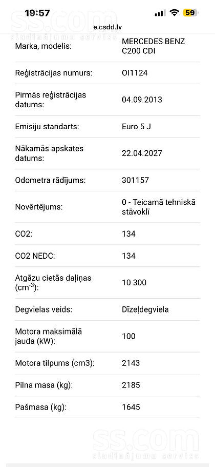 Черный Мерседес Ц 200 2013 в Екабпилс, объемом двигателя 2.00 л и пробегом 302 тыс. км за 6300 €, фото 26 на AUTOMOTO.COM.LV