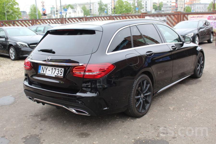 Black Mercedes-Benz C 200 2019 in Liepaja, with an engine capacity of 1.60 L and mileage of 178 thousand km for 15750 €, photo 4 on AUTOMOTO.COM.LV