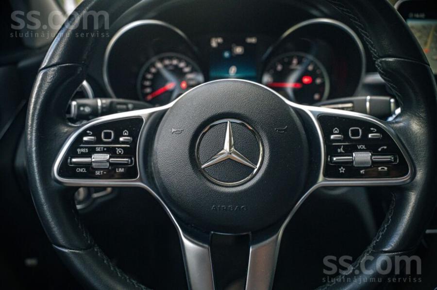 Black Mercedes-Benz C 200 2019 in Riga, with an engine capacity of 1.60 L and mileage of 185 thousand km for 14990 €, photo 21 on AUTOMOTO.COM.LV