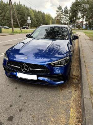 Zils Mercedes-Benz C 200 2021 Viļņa, ar dzinēja tilpumu 1.50 L un nobraukumu 49 tūkst. km par 37500 €, foto  vietnē AUTOMOTO.COM.LV