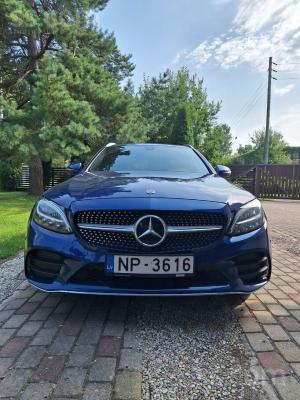 Blue Mercedes-Benz C 200 2019 in Riga, with an engine capacity of 1.60 L and mileage of 187 thousand km for 15500 €, photo  on AUTOMOTO.COM.LV
