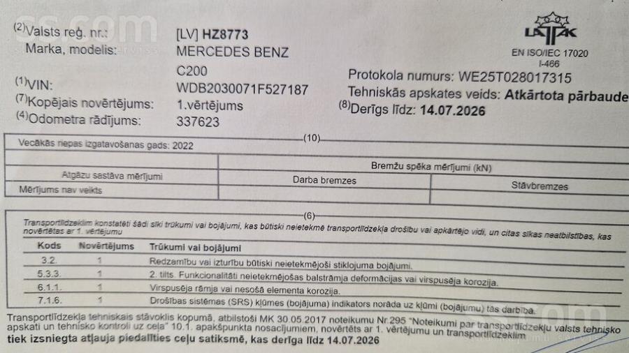 Grey Mercedes-Benz C 200 2004 in Riga, with an engine capacity of 2.20 L and mileage of 0 thousand km for 1190 €, photo 33 on AUTOMOTO.COM.LV