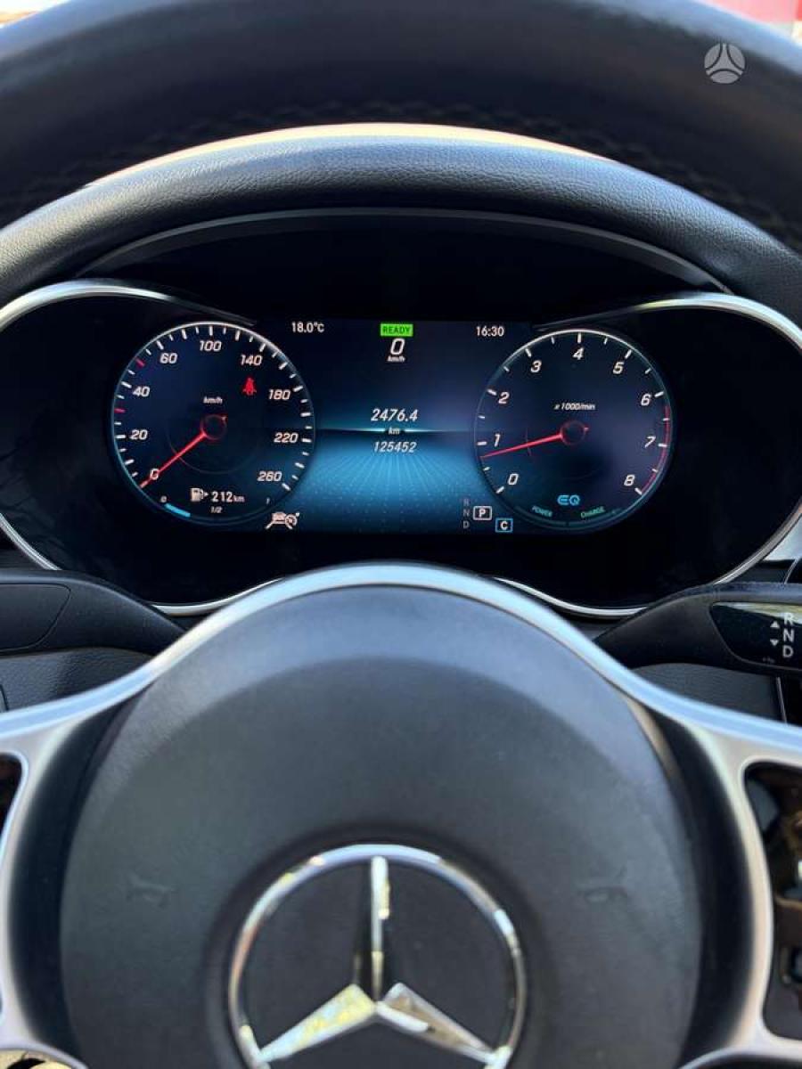 Grey Mercedes-Benz C 200 2019 in Vilnius, with an engine capacity of 1.50 L and mileage of 125 thousand km for 21400 €, photo 21 on AUTOMOTO.COM.LV