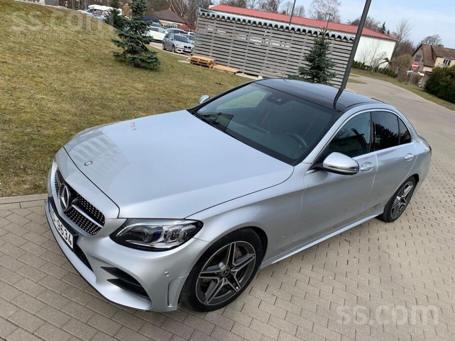 Grey Mercedes-Benz C 200 2021 in Riga, with an engine capacity of 1.60 L and mileage of 163 thousand km for 21200 €, photo 1 on AUTOMOTO.COM.LV