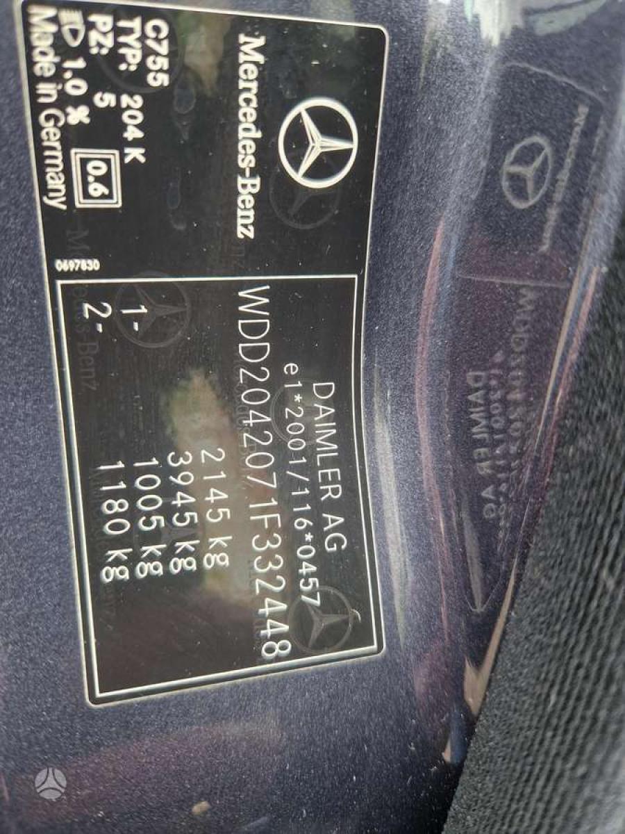 Серый Мерседес Ц 200 2009 в Каунас, объемом двигателя 2.15 л и пробегом 254 тыс. км за 4200 €, фото 28 на AUTOMOTO.COM.LV