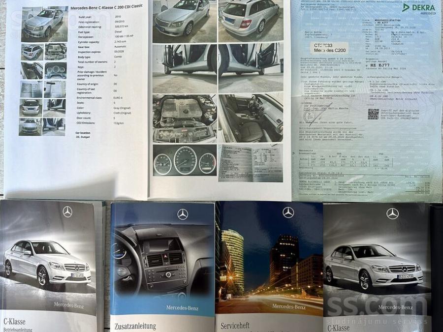 Pelēks Mercedes-Benz C 200 2010 Rīga, ar dzinēja tilpumu 2.20 L un nobraukumu 320 tūkst. km par 4900 €, foto 24 vietnē AUTOMOTO.COM.LV