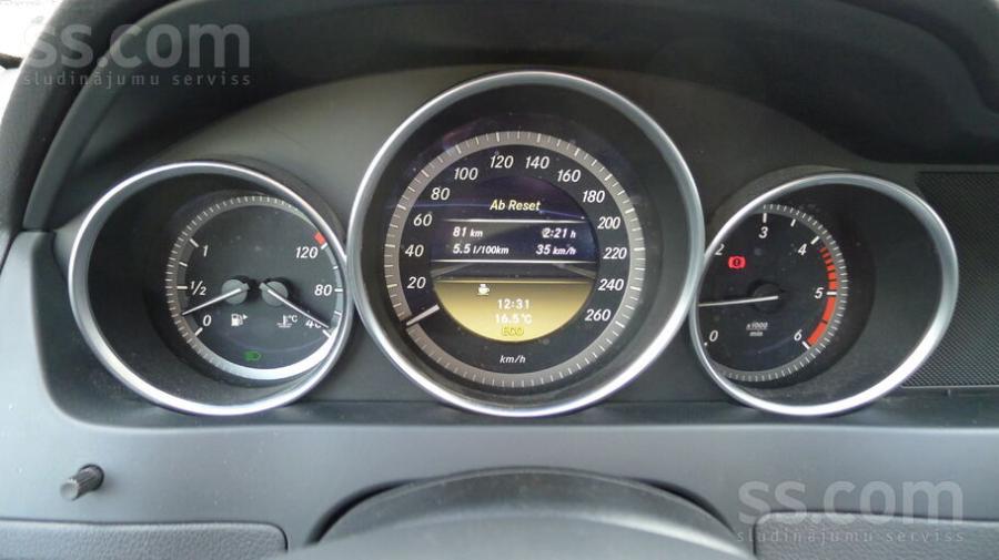 Grey Mercedes-Benz C 200 2012 in Riga, with an engine capacity of 2.10 L and mileage of 229 thousand km for 3750 €, photo 7 on AUTOMOTO.COM.LV