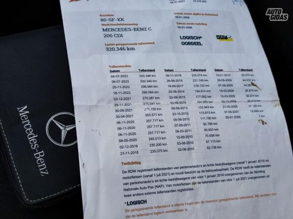 Mercedes-Benz C 200 2006 in Anyksciai, with an engine capacity of 2.00 L and mileage of 350 thousand km for 1850 €, photo 11 on AUTOMOTO.COM.LV