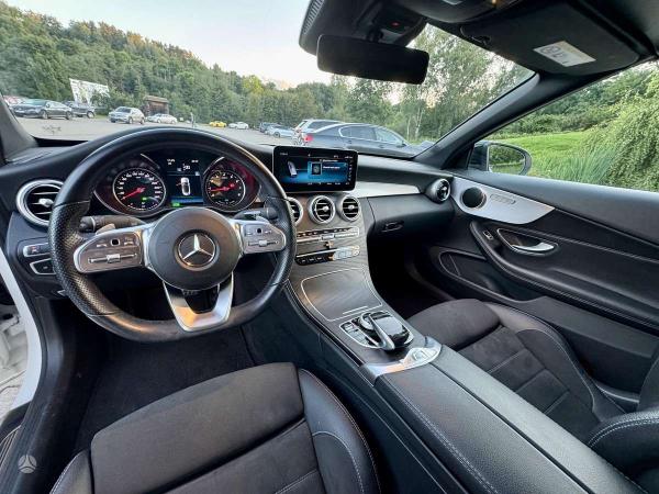 White Mercedes-Benz C 200 2019 in Vilnius, with an engine capacity of 1.50 L and mileage of 42 thousand km for 33900 €, photo 10 on AUTOMOTO.COM.LV